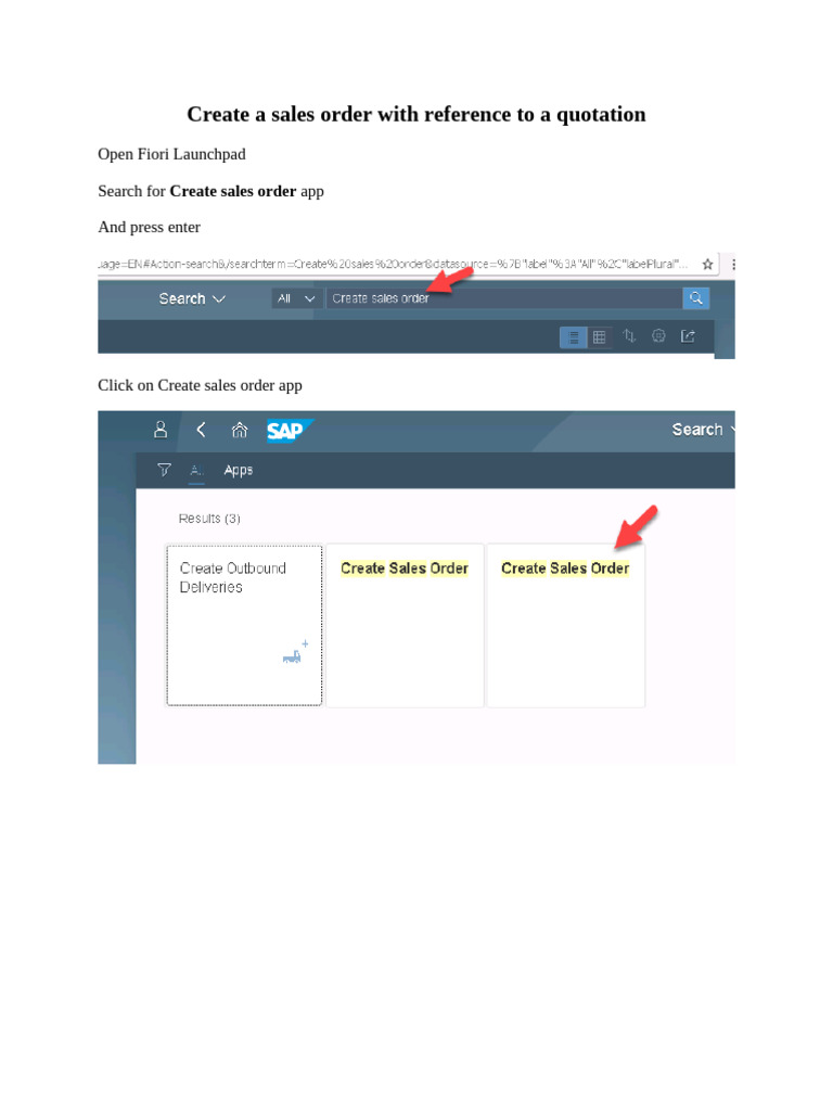 Creating Sales Orders from Quotations | PDF