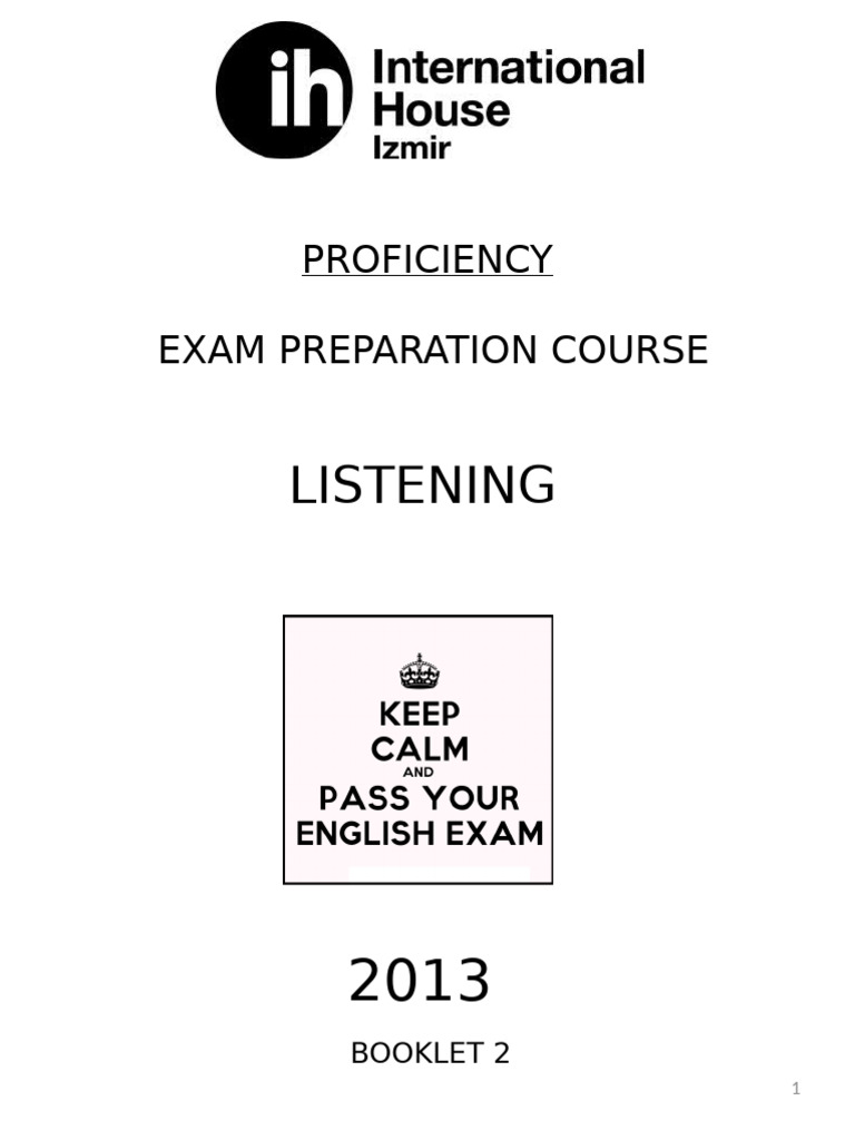 LISTENING BOOKLET 2 2013 Teacher | PDF