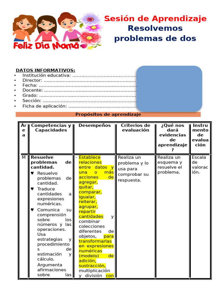 3° Sesión Día 2 Mat Resolvemos Problemas de Dos Pasos Unidad 3 Semana 1 ...