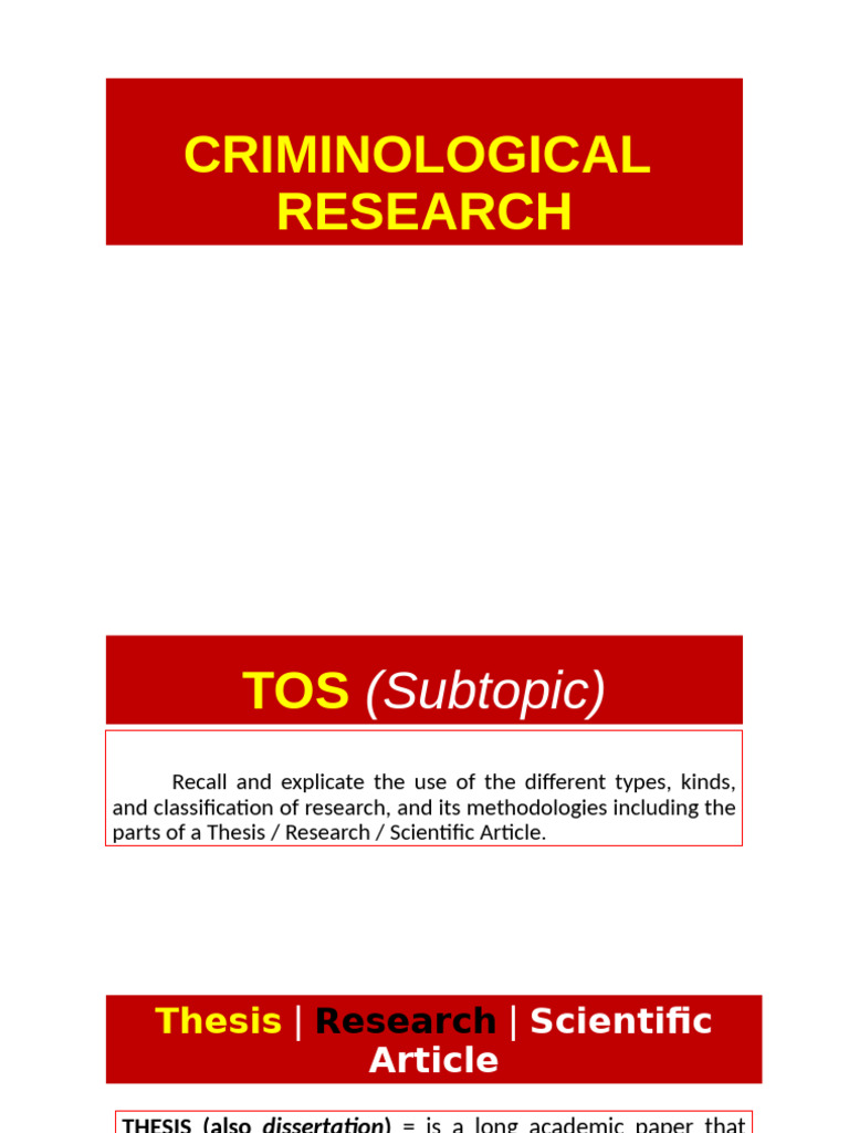 CRIMINOLOGICAL-RESEARCH | PDF | Causality | Thesis