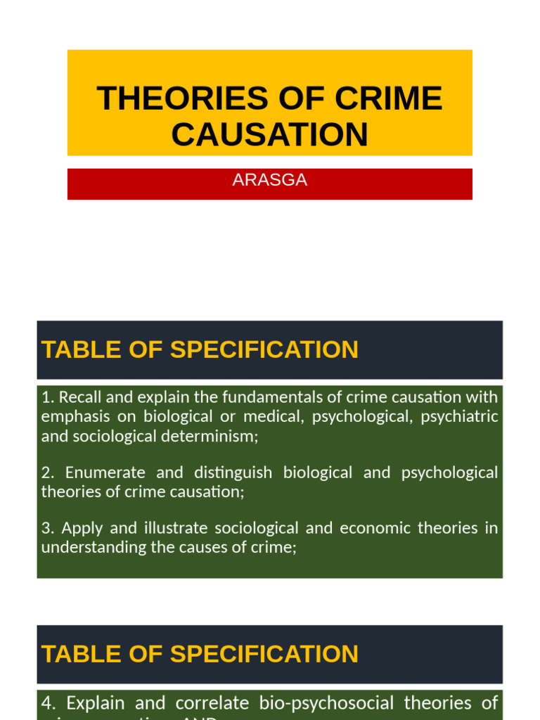 Theories of Crime Causation | PDF | Psychopathy | Crimes