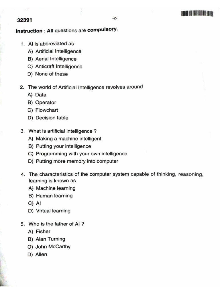 AI-question Paper 2024 | PDF