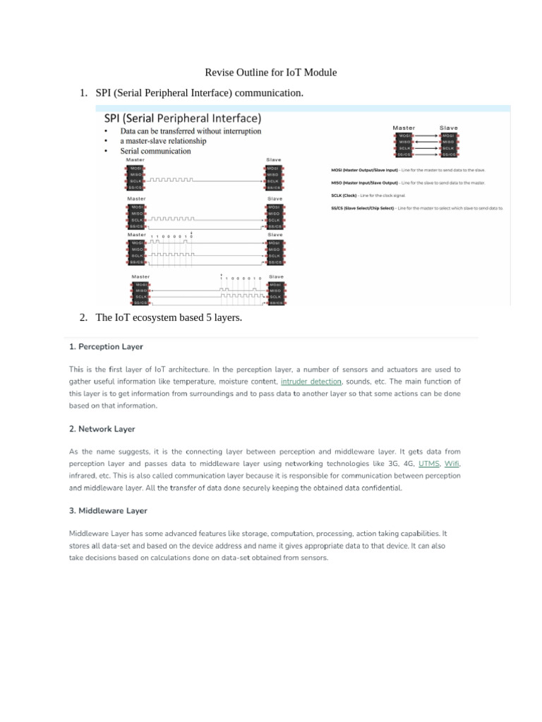 Revise Outline For IoT Module | PDF