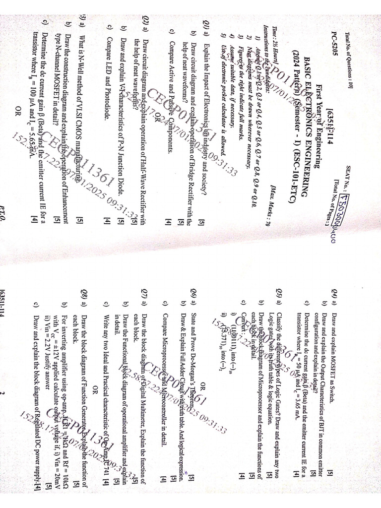 BXE Question Paper | PDF