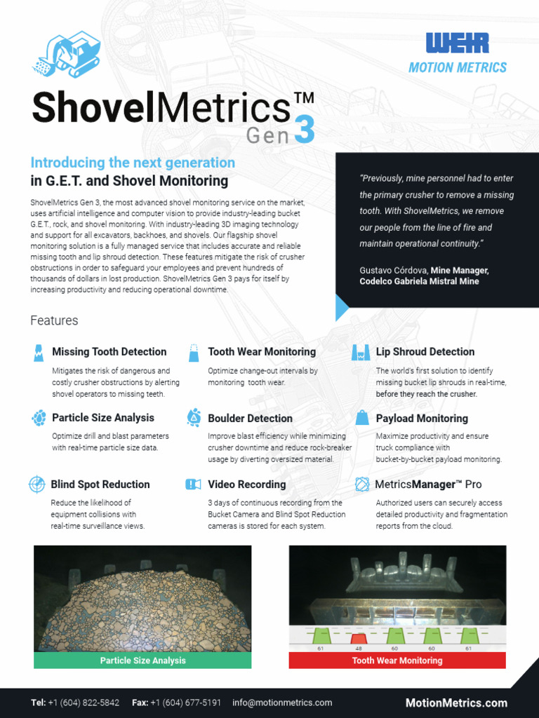 ShovelMetrics: Advanced Tooth Monitoring | PDF