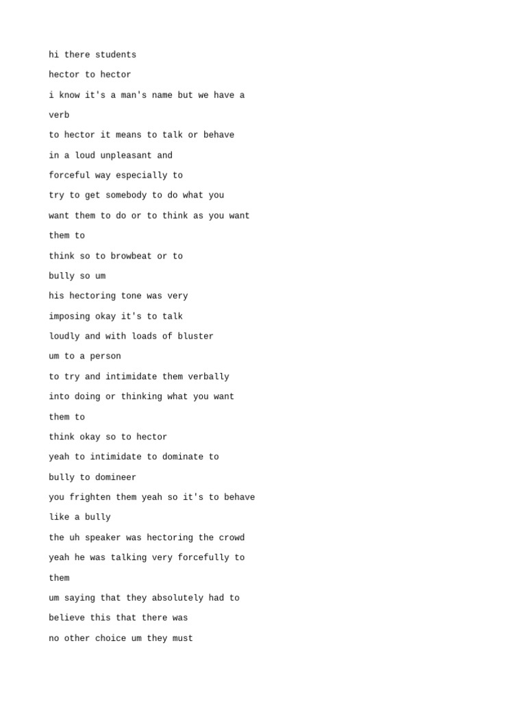 ? Hector Means - Hectoring Defined - Hector Meaning - Hectoring ...