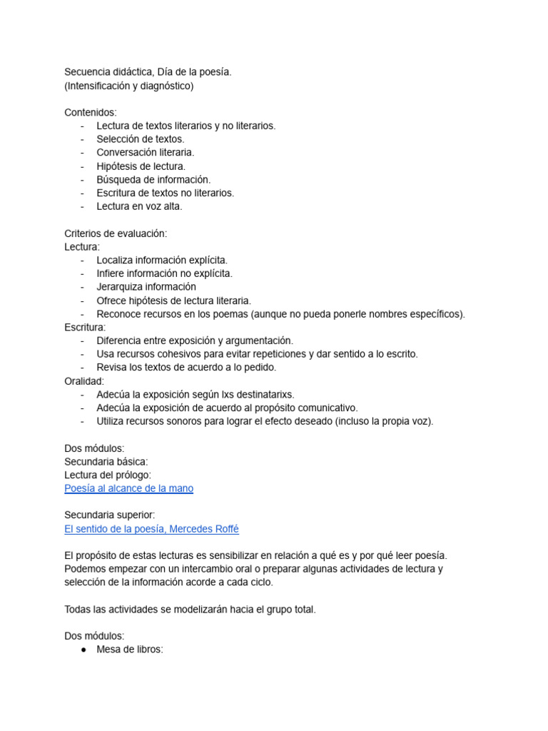 Secuencia Didáctica, Día de La Poesía | PDF