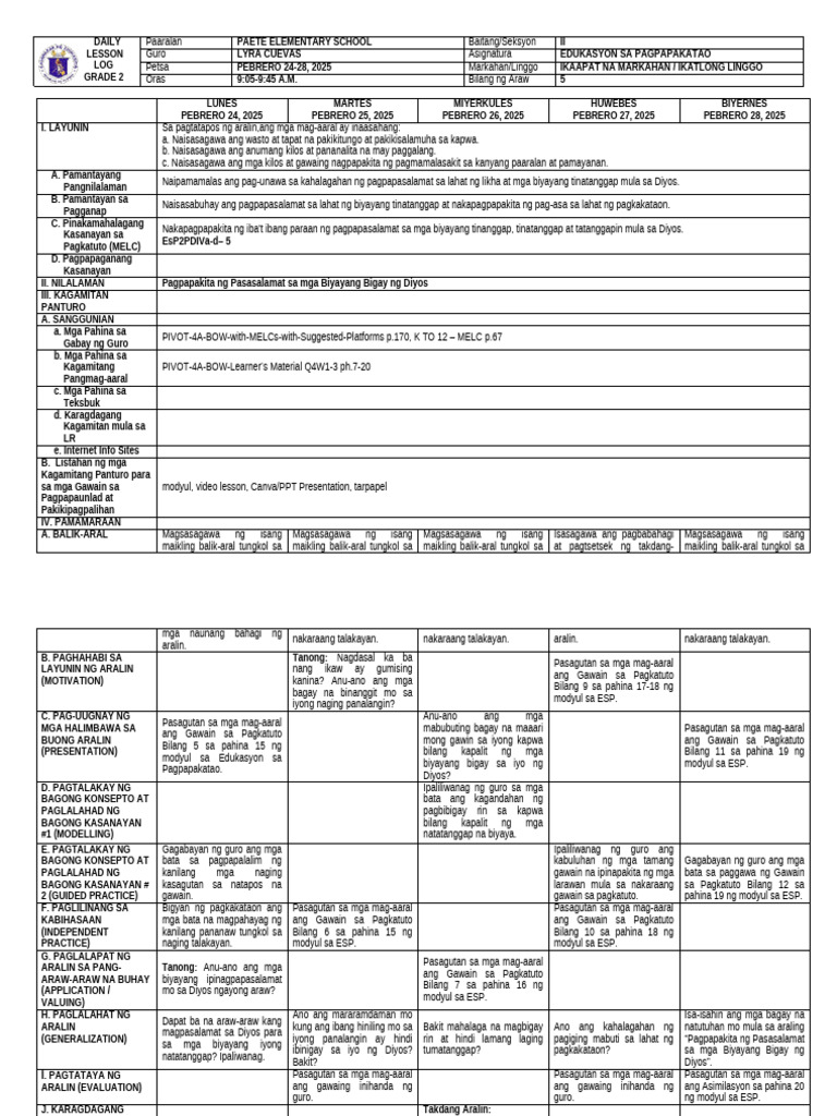 DLL ESP Q4 Week-1-3 Part-3 | PDF
