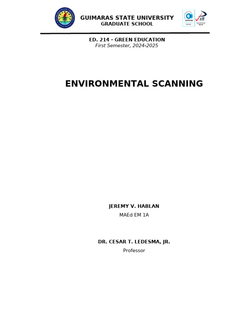 HABLAN-Environmental-Scanning | PDF | Recycling | Waste Management