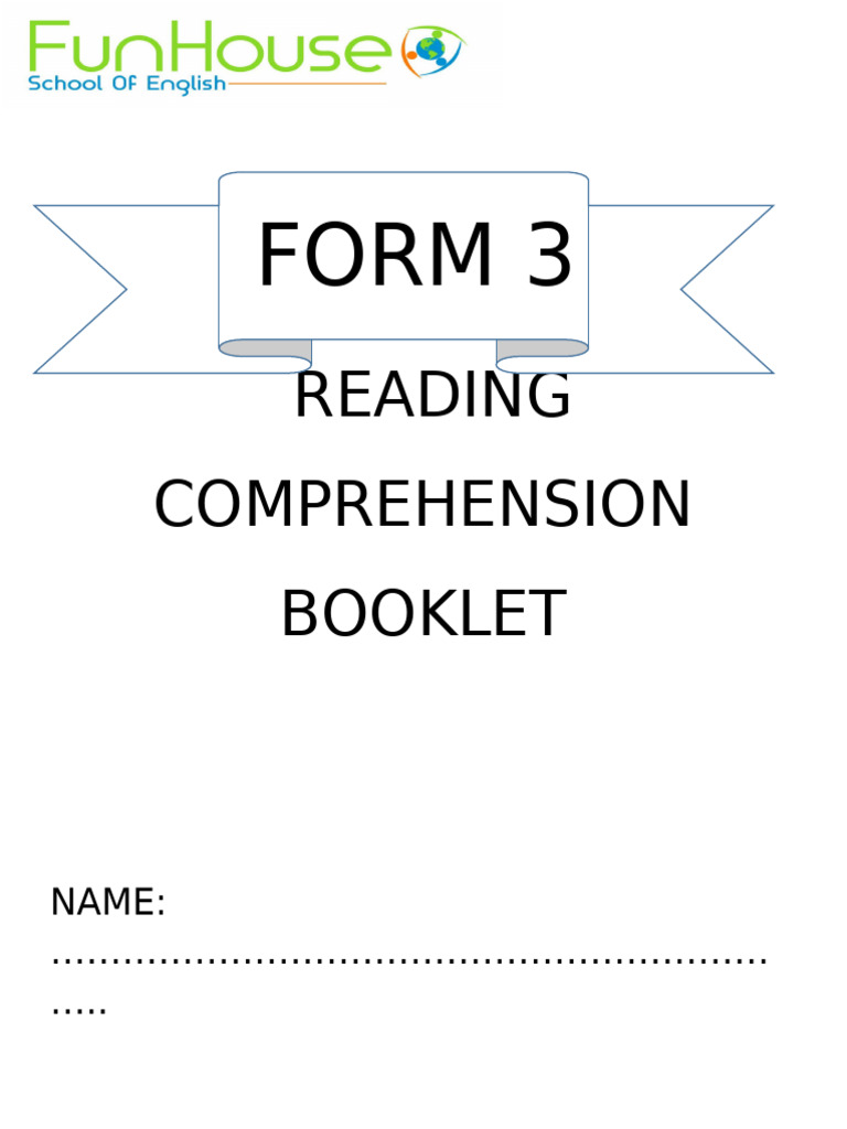 f3LISTENING COMPREHENSION BOOKLET COVER | PDF