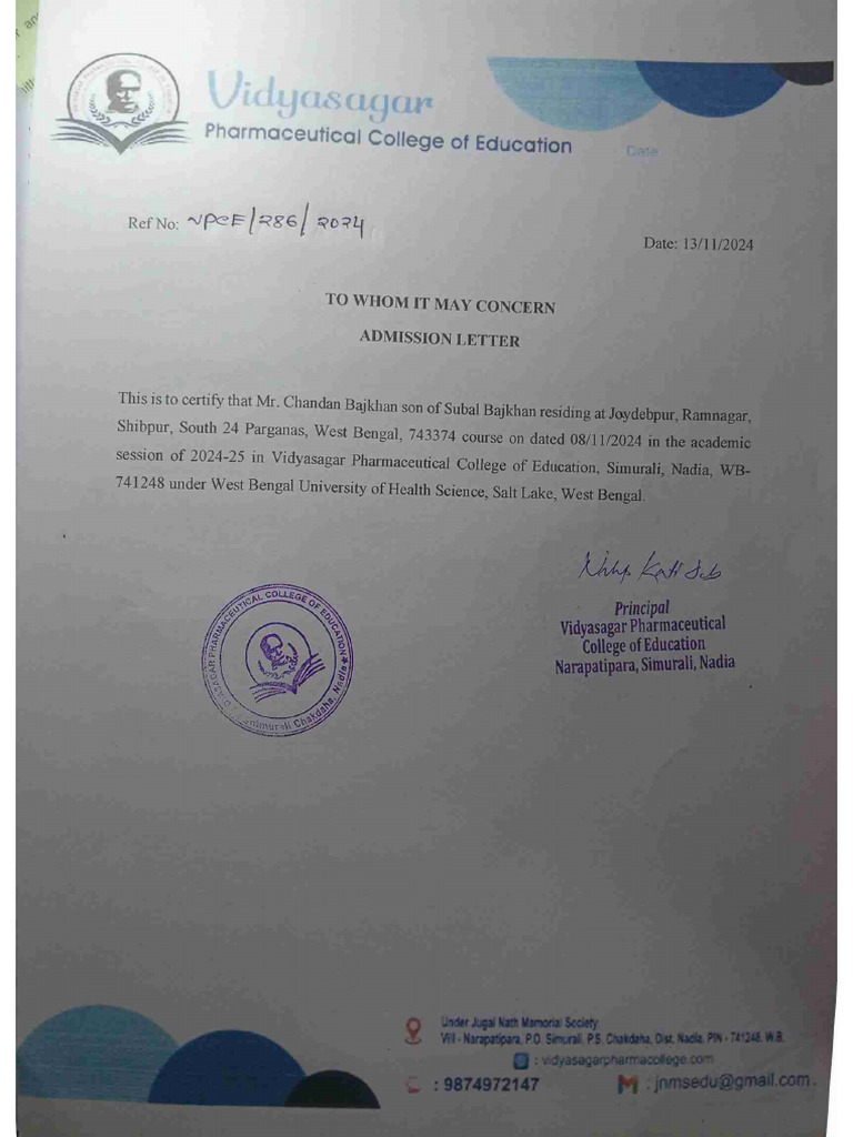 Chandan Bajkhan Allotment Letter | PDF