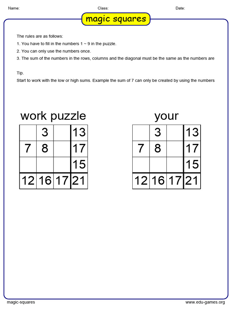 Magic Squares | PDF