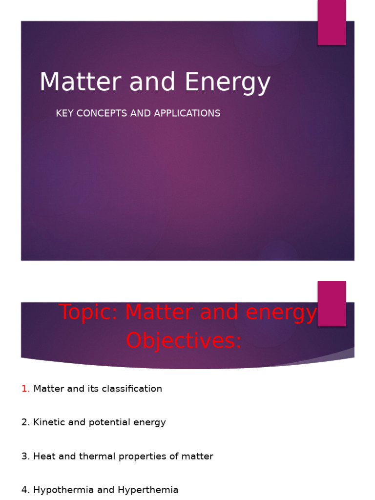 Matter and Energy Lesson#3 | PDF