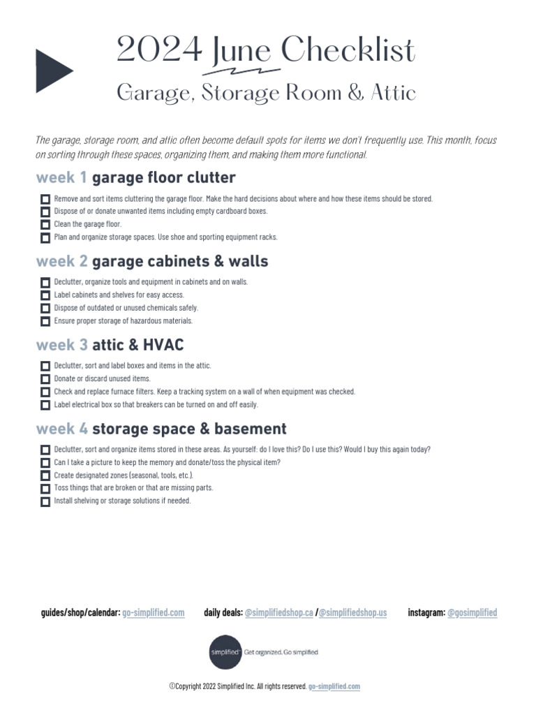 June 2024 Garage & Attic Cleanup Guide | PDF
