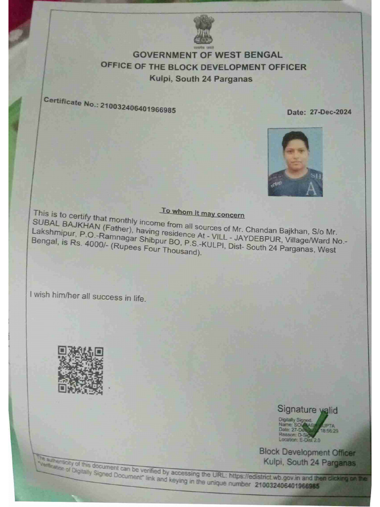 bdo income certificate | PDF