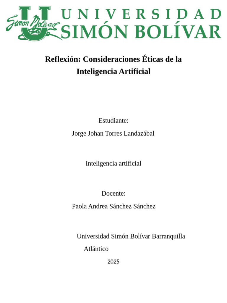 Reflexión - IA - Jorge - Torres | PDF | Inteligencia artificial ...