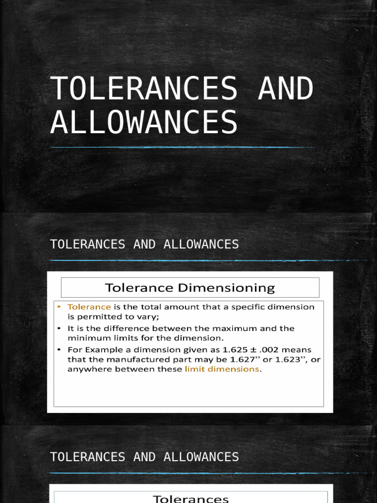 TOLERANCES-AND-ALLOWANCES 3 | PDF