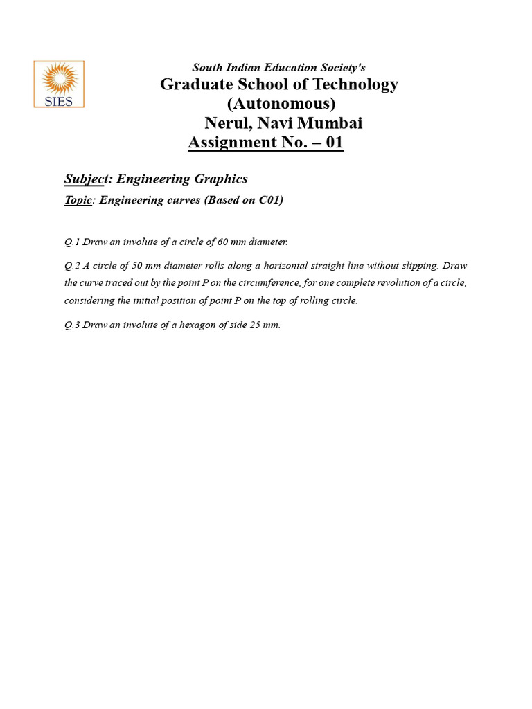 Assignment No 1 Engg Curves | PDF