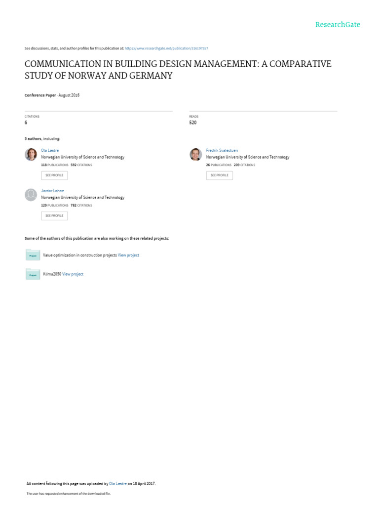 Comunication in Buildin Design Management | PDF | Communication ...