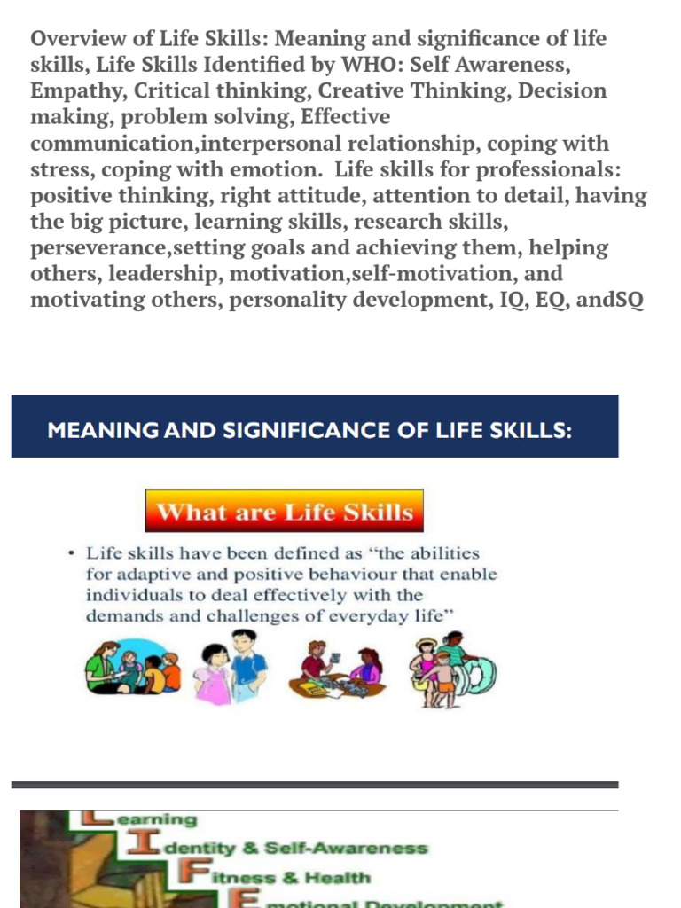 life skills unit 1 day 1 lesson plan | PDF