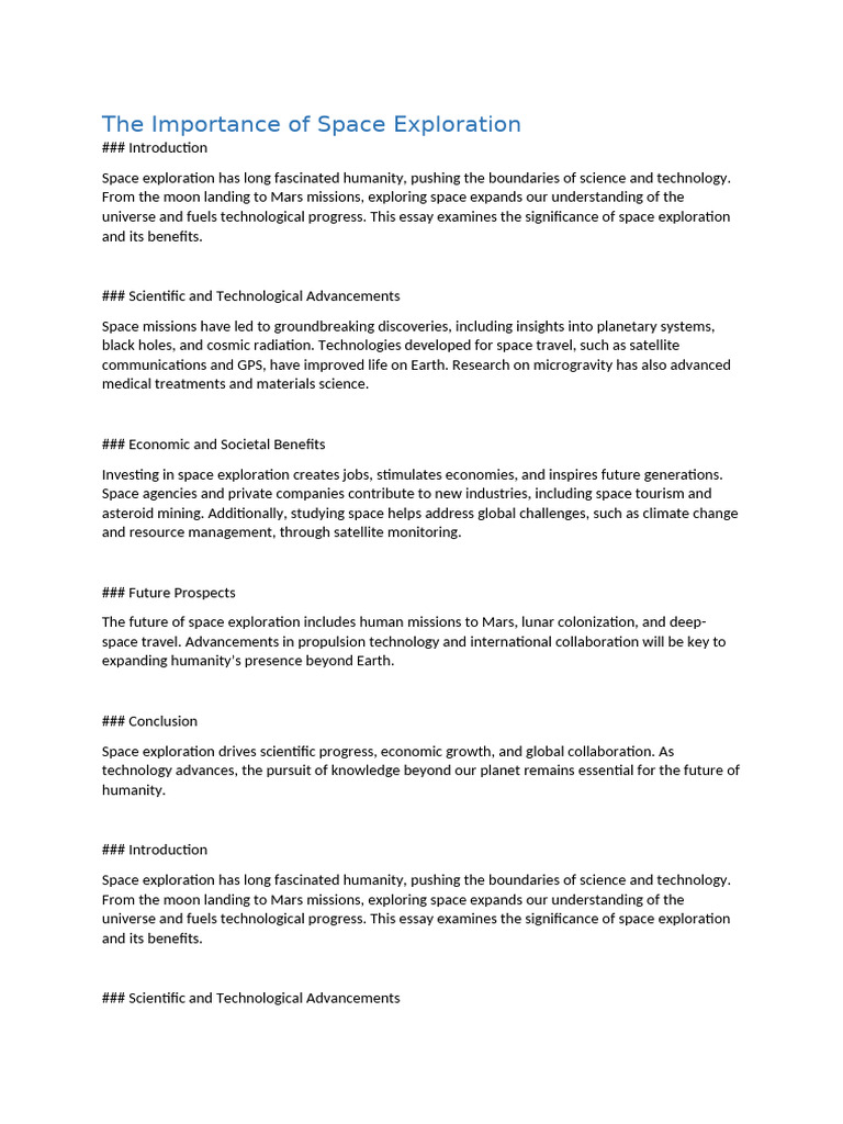 Benefits of Space Exploration Explained | PDF | Space Exploration ...
