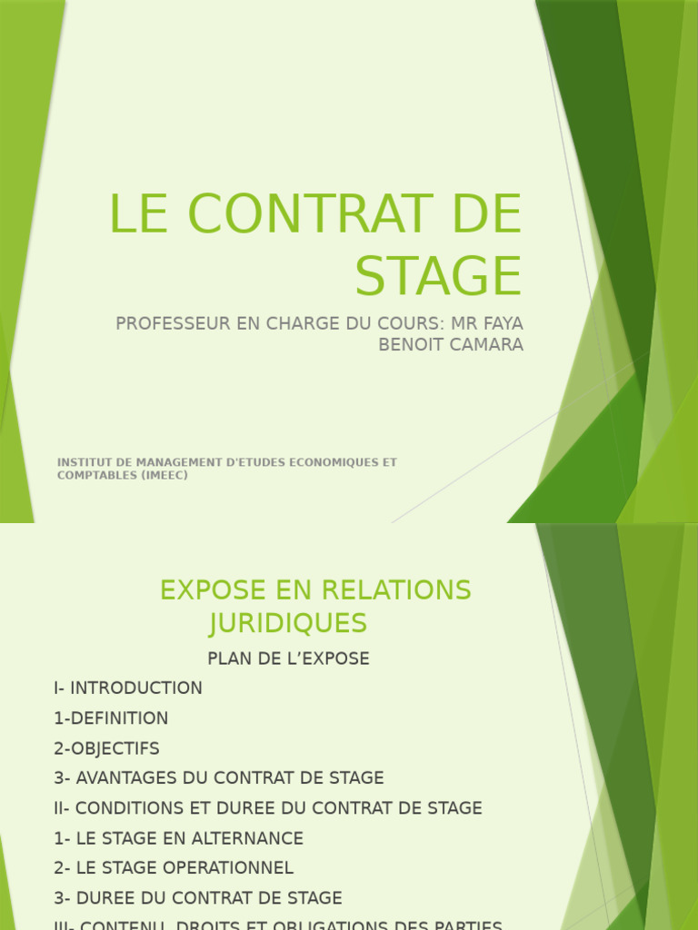 Le Contrat de Stage | PDF | Business | Économie