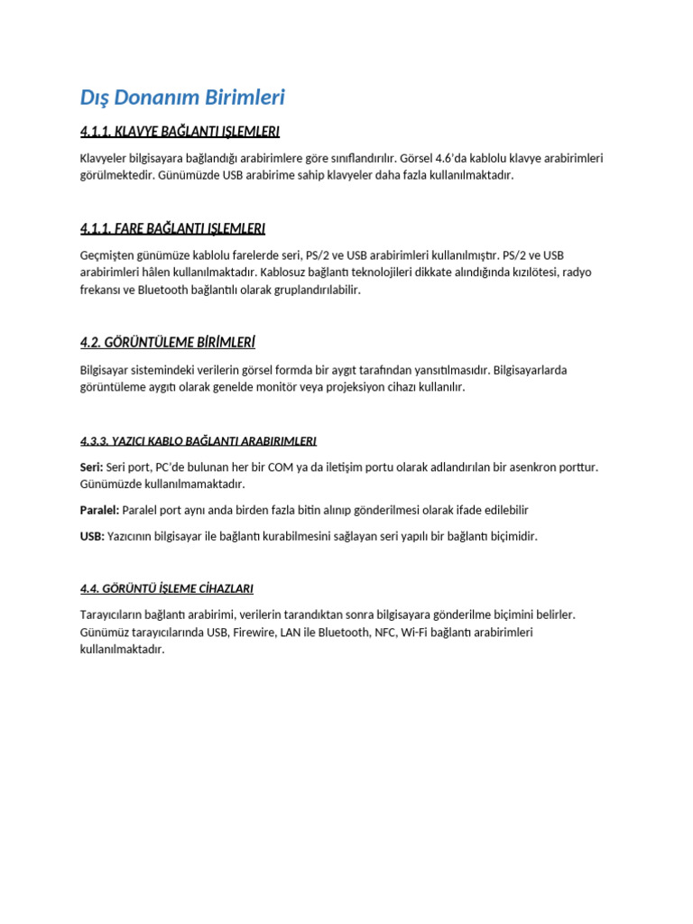 4-Dış Donanım Birimleri | PDF