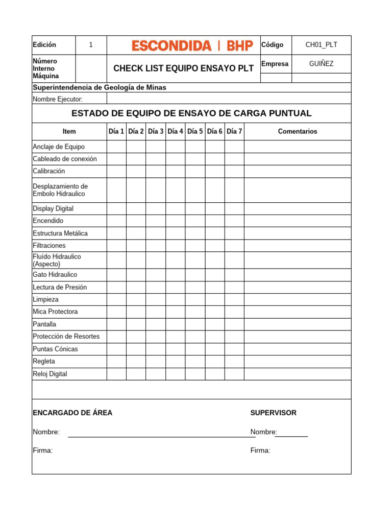 Check - List - Diario PLT | PDF