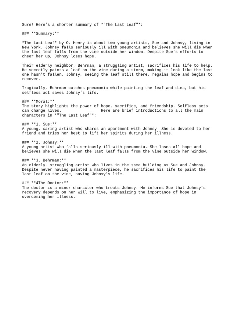 Sure! Here's A Shorter Summary of T | PDF