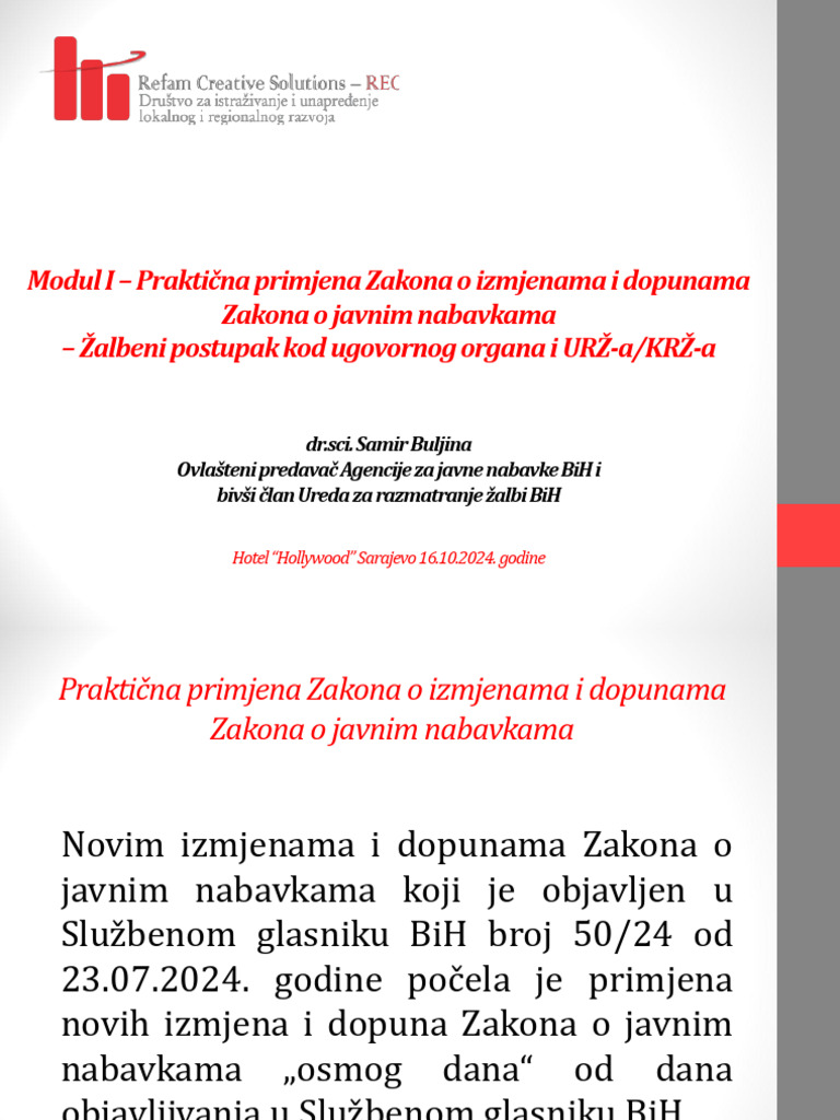 ZJN BIH Zalbeni Postupak | PDF