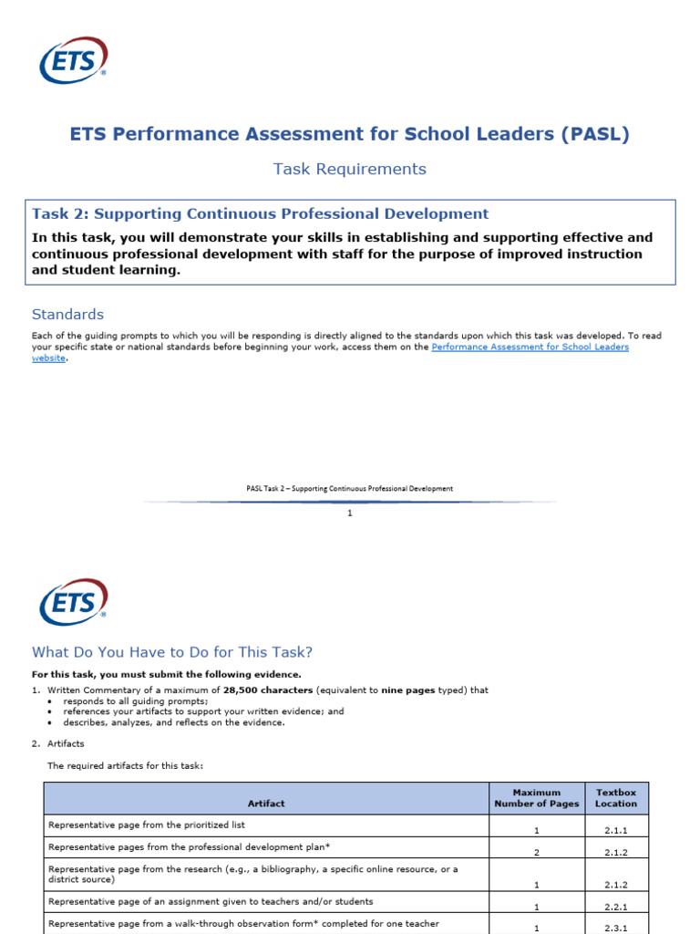 Pasl Task 2 Requirements | PDF | Learning | Teachers