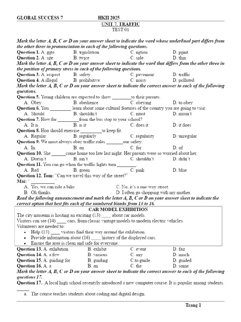 hk2 Global Success 7 Form 2025docx - 1600 - PDF - Gdrive.vip | PDF