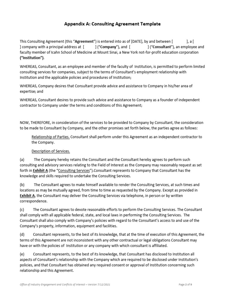 Consulting Agreement Template | PDF | Arbitration | Consultant