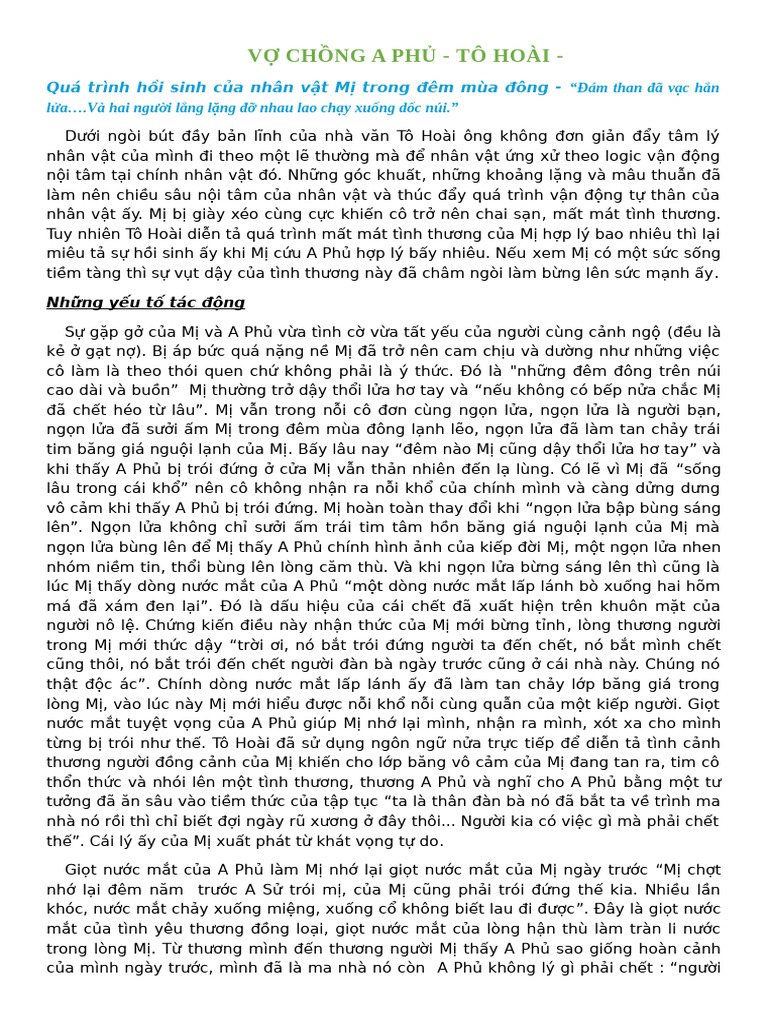 V CH NG A PH - Tô Hoài | PDF