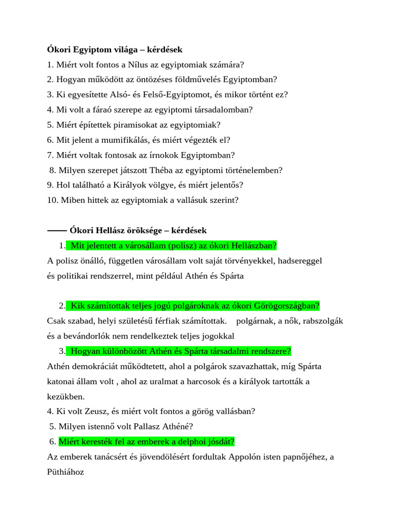 5.osztályos Történelem | PDF