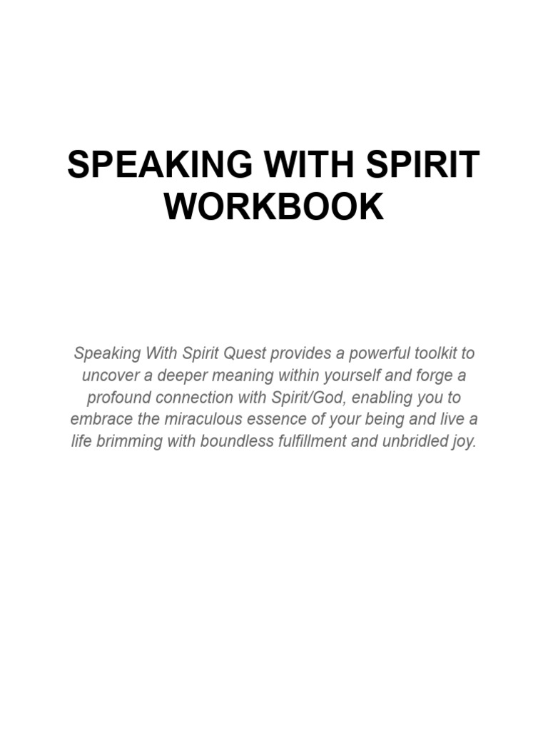 Transformative Spirit Connection Workbook | PDF | Love | Forgiveness
