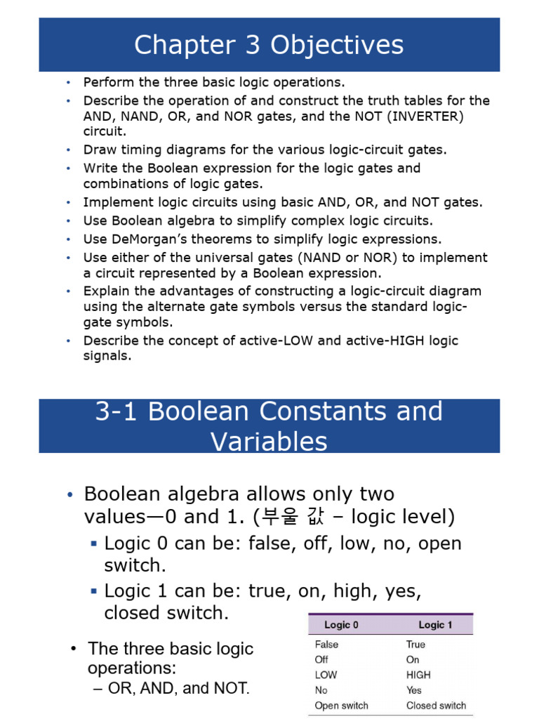 Digital Logic Circuit - Ch3 | PDF | Logic Gate | Boolean Algebra