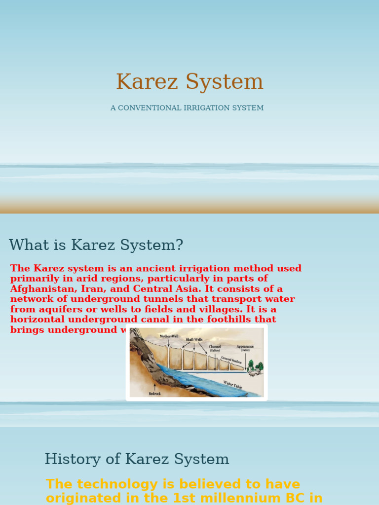 Karez Irrigational System of Pakistan Geography | PDF