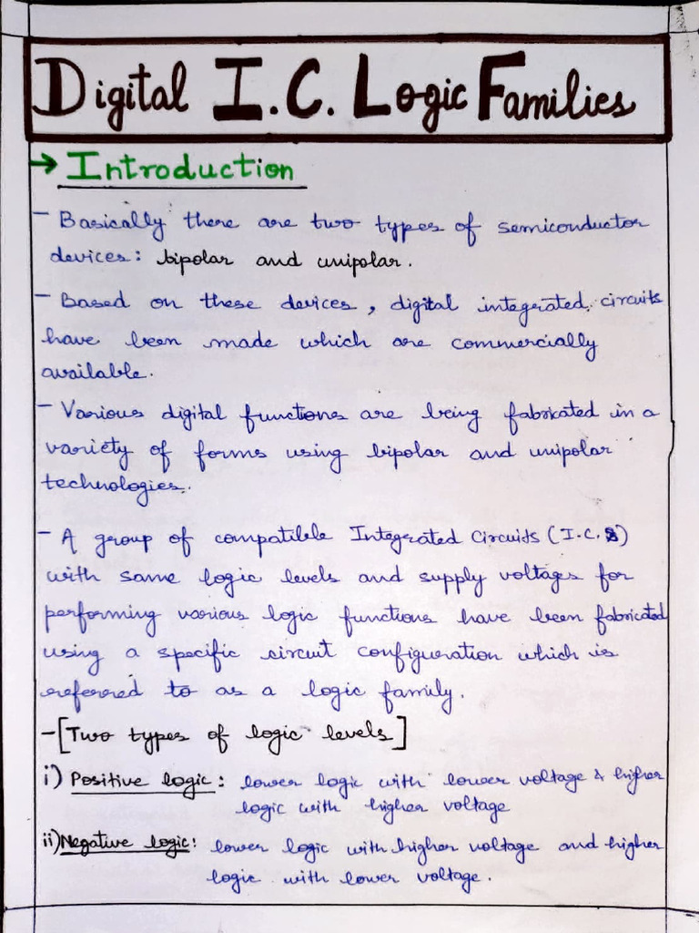 Assignment (Logic Families) | PDF