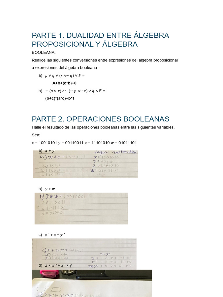 Algebra Booleana | PDF