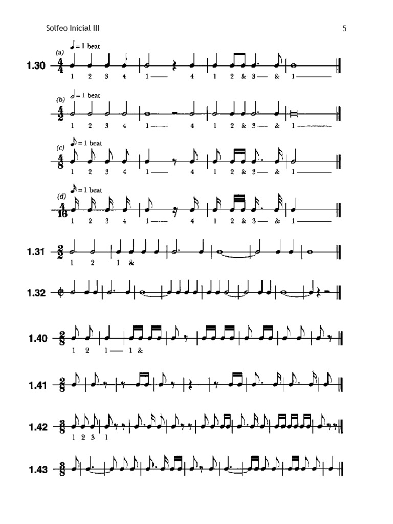 Ejercicios de Solfeo Inicial III | PDF