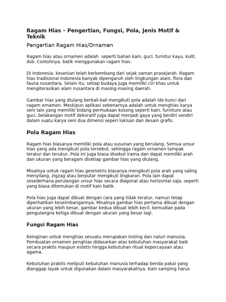 Ragam Hias | PDF