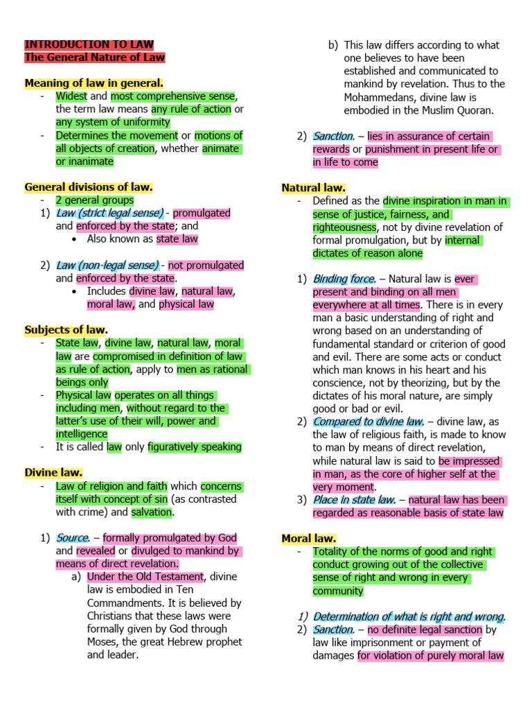 Overview of Law: Types and Functions | PDF | Law Of Obligations | Legal ...