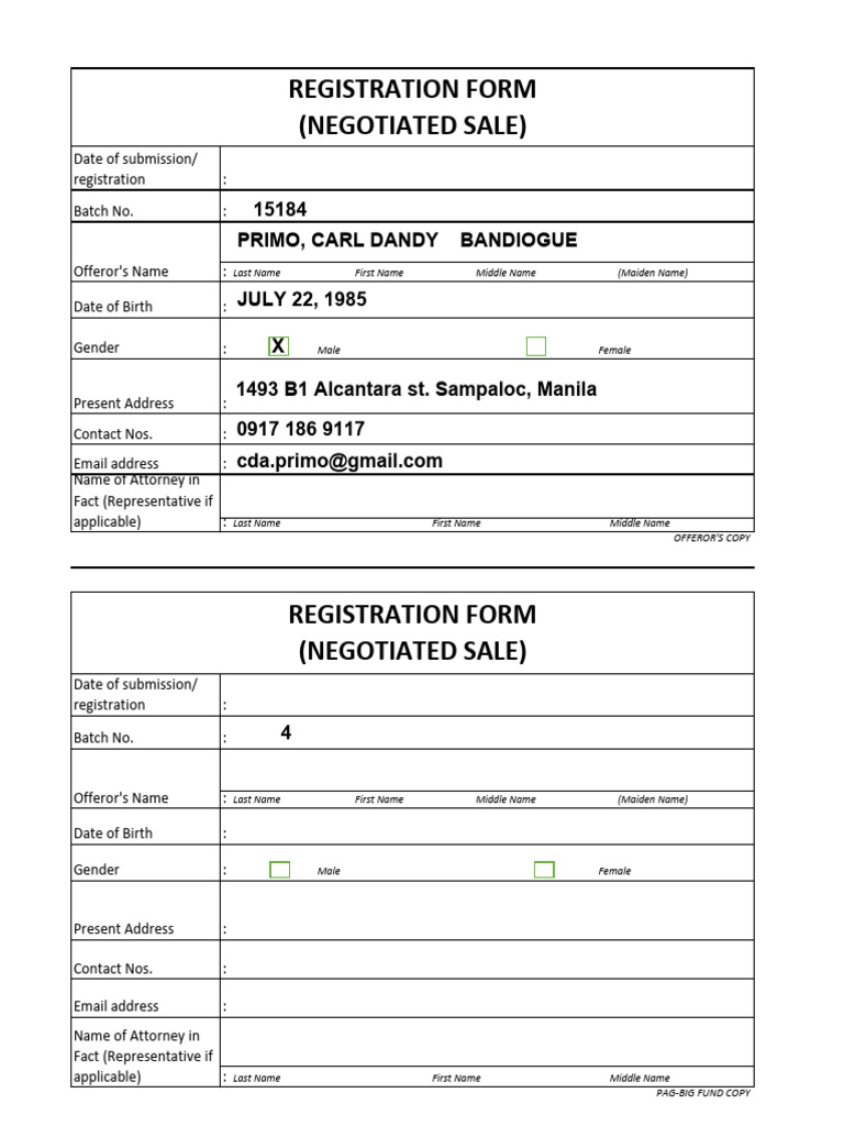 Reg Form | PDF