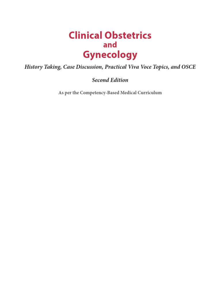 Clinical Obstetrics and Gynecology 2e Sharmila Split 2 | PDF