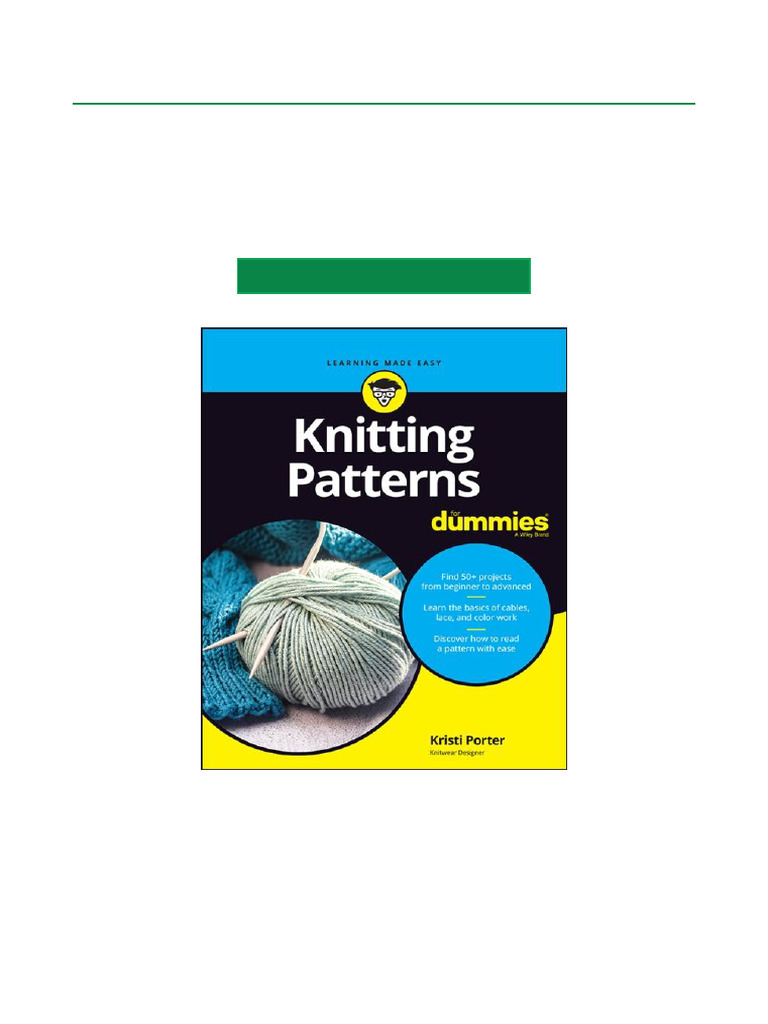Get Knitting Patterns For Dummies 1st Edition Extended Version Download ...