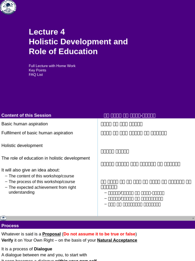 L 1 Holistic Dev & Role of Edu | PDF | Consciousness | Cognition