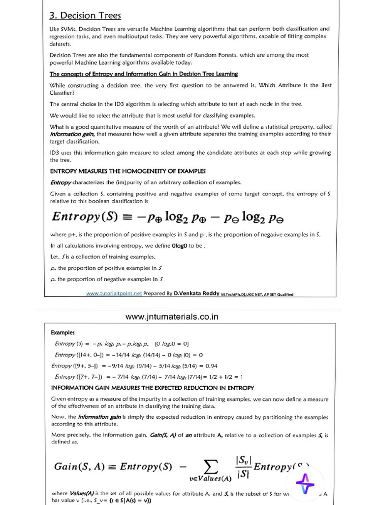 Unit 3 Part 1 ML Notes m23 | PDF