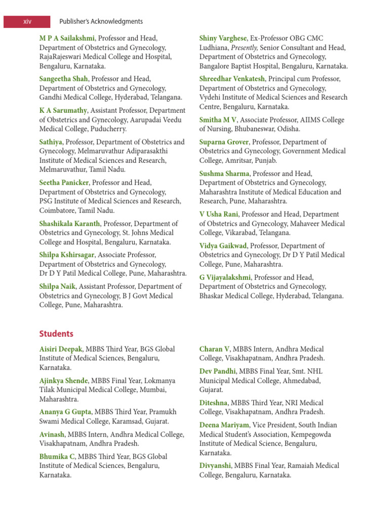 Acknowledgments in Obstetrics Education | PDF | Health Care | Medicine