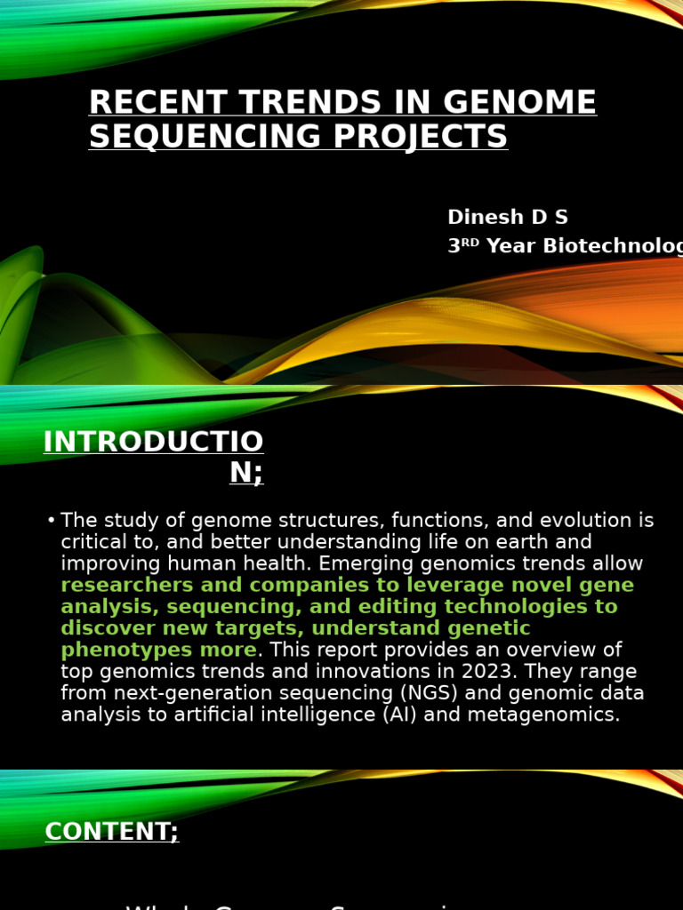 Recent Trends in Genome Sequencing Projects | PDF | Dna Sequencing ...